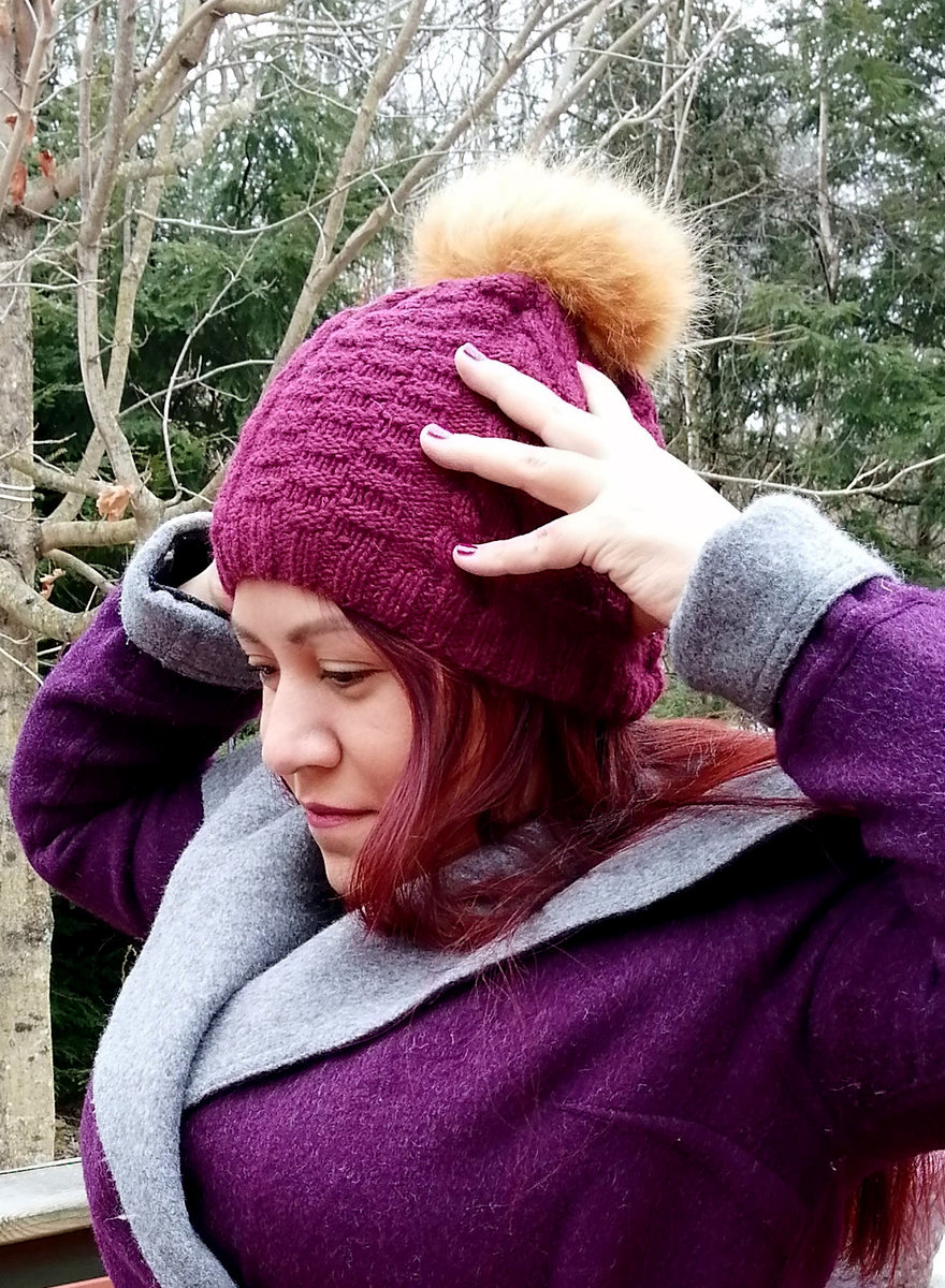 Alpaca Pom Pom Hat - Magenta – Inca Heritage NYC